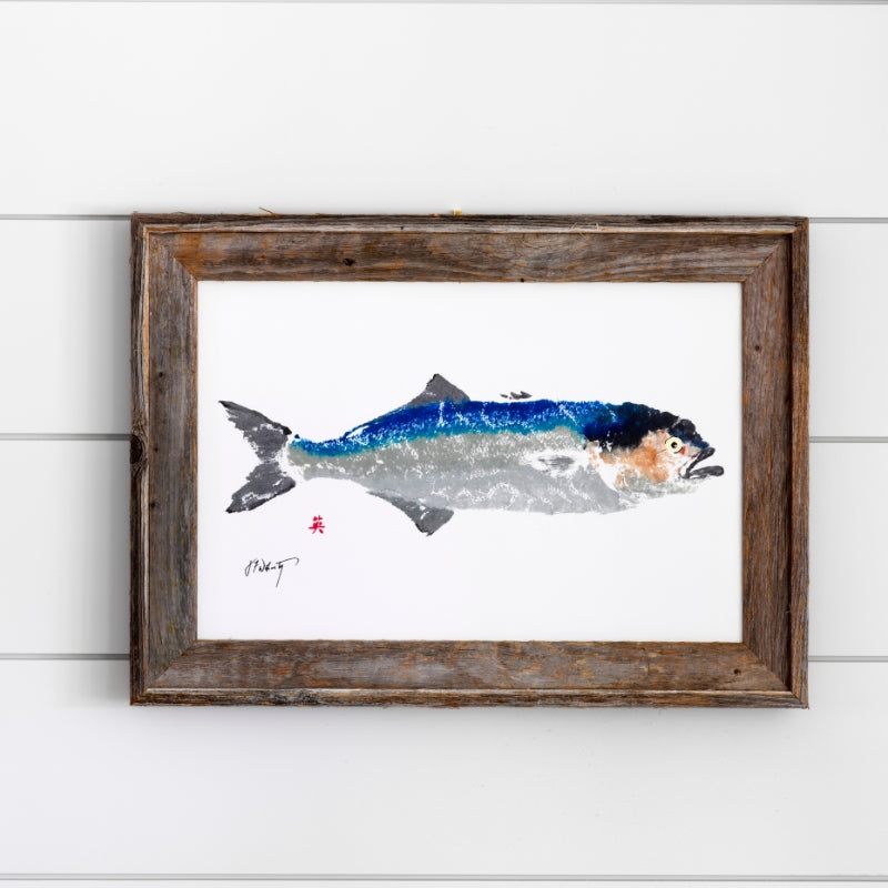 FishAye Bluefish Print by JFD – Framed Coastal Art