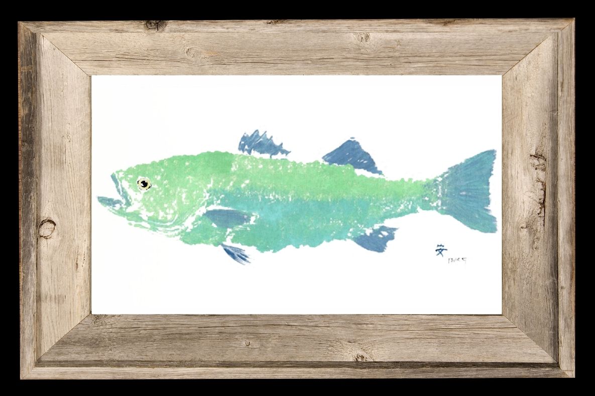FishAye Sea Foam Bass Print | Coastal Bass Fish Art